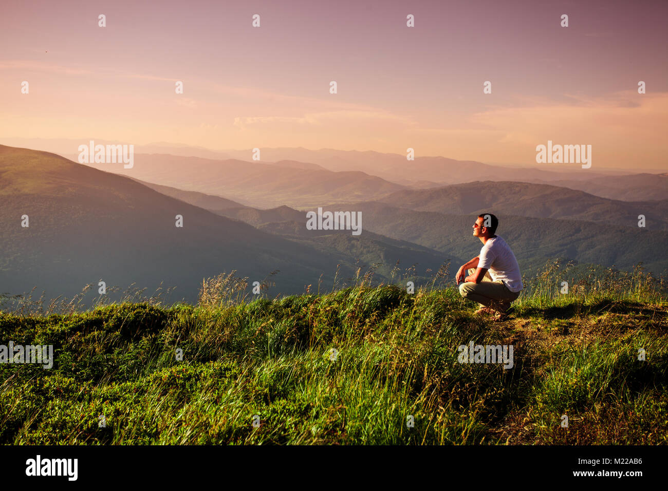 The man enjoying freedom Stock Photo - Alamy
