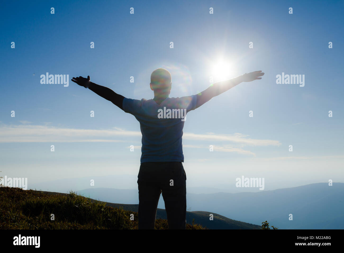 The man enjoying freedom Stock Photo - Alamy