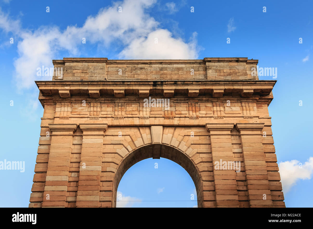 architectural detail of the Burgundy Gate (Porte de Bourgogne) in ...