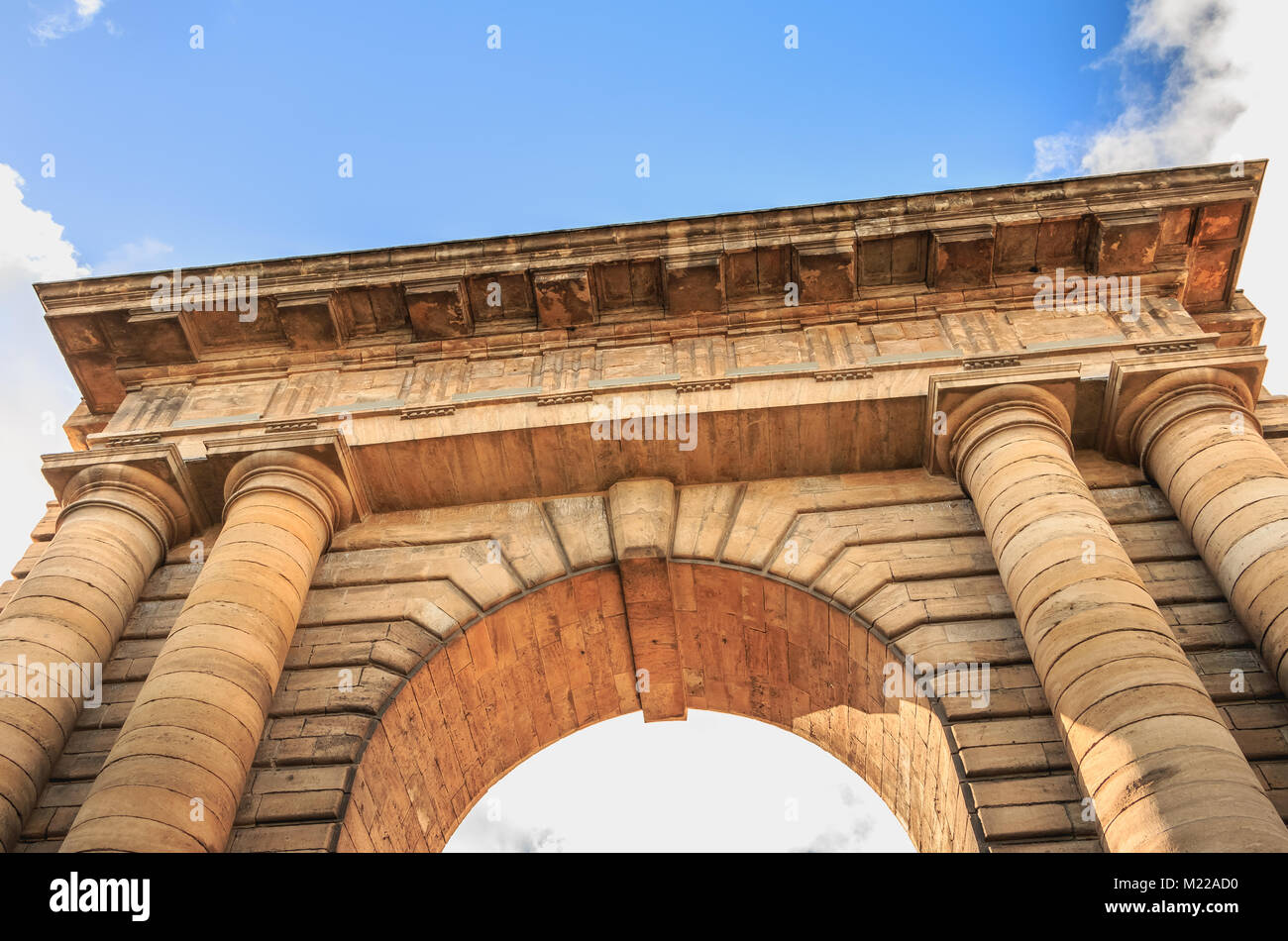 architectural detail of the Burgundy Gate (Porte de Bourgogne) in ...
