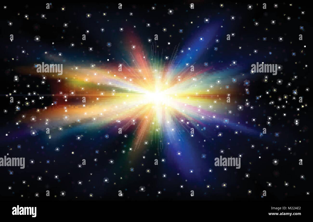 abstract space background with stars and supernova vector illustration ...
