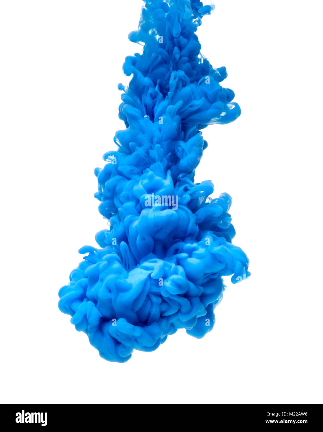 blue color paint pouring in water Stock Photo - Alamy