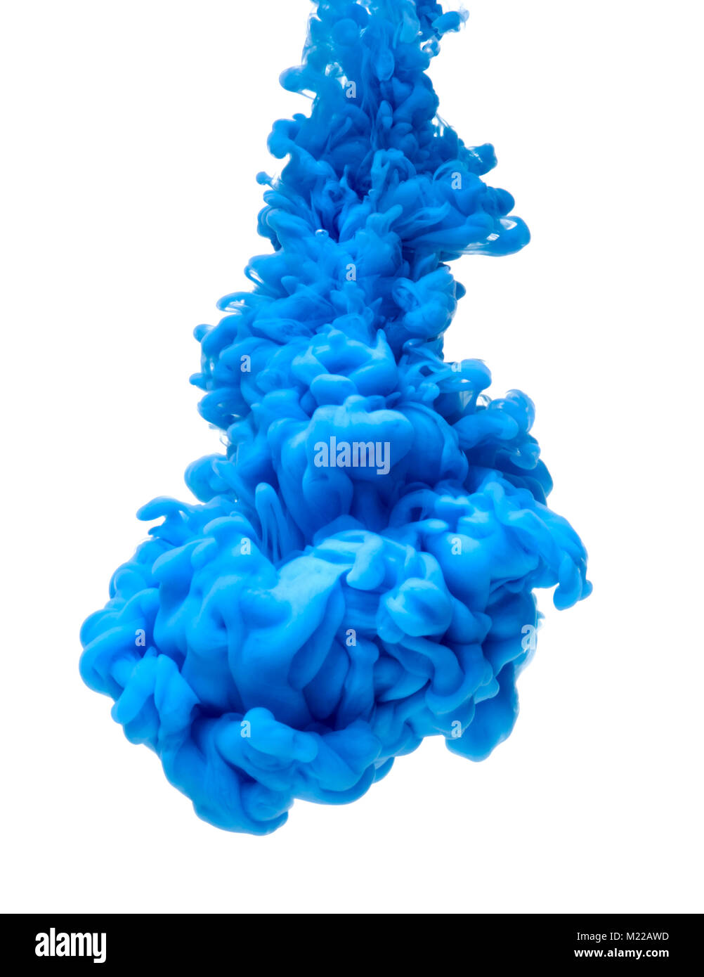 blue color paint pouring in water Stock Photo - Alamy