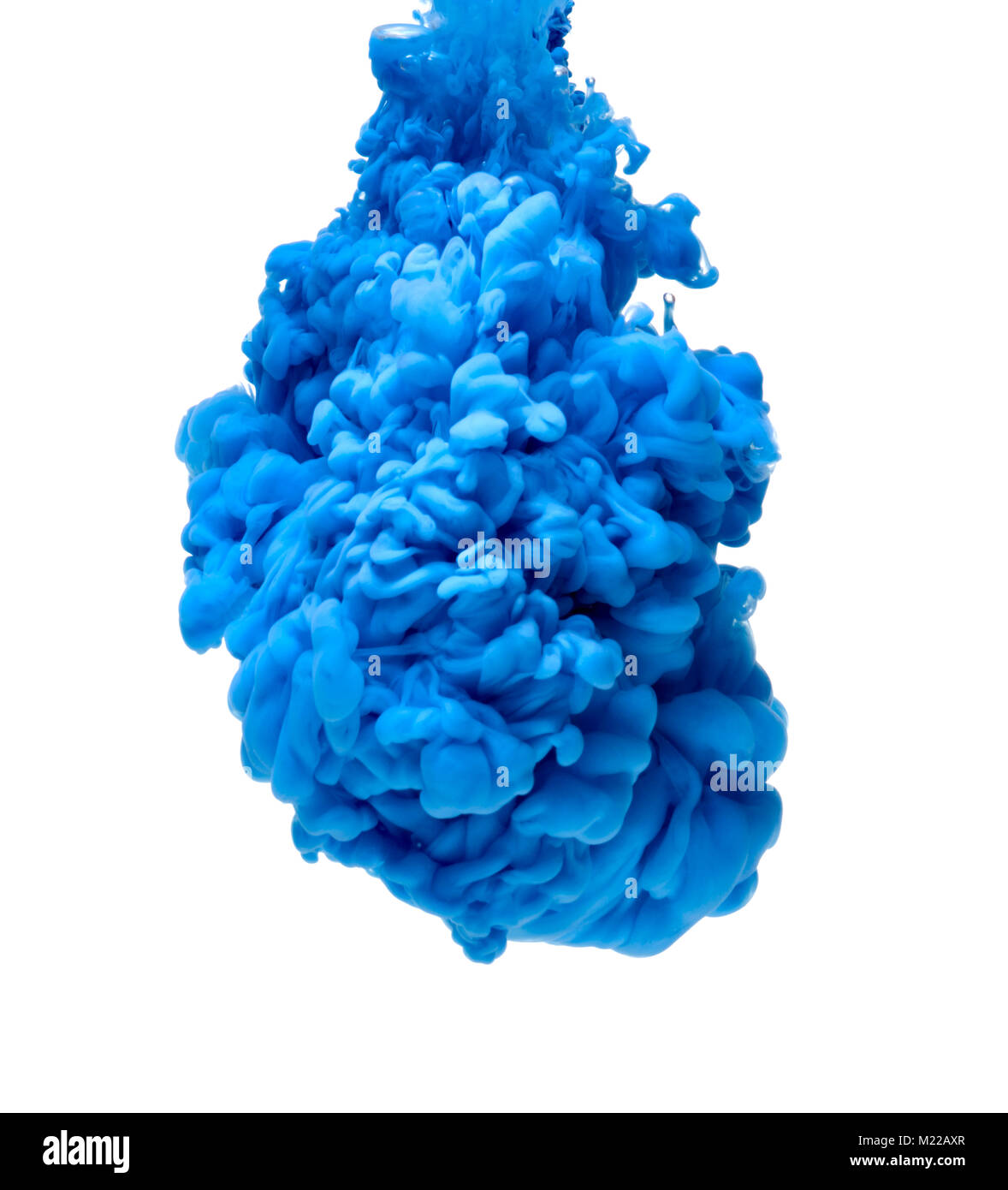blue color paint pouring in water Stock Photo - Alamy