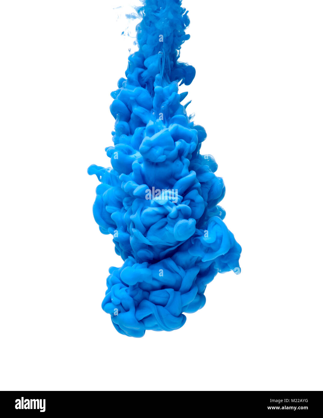 blue color paint pouring in water Stock Photo - Alamy