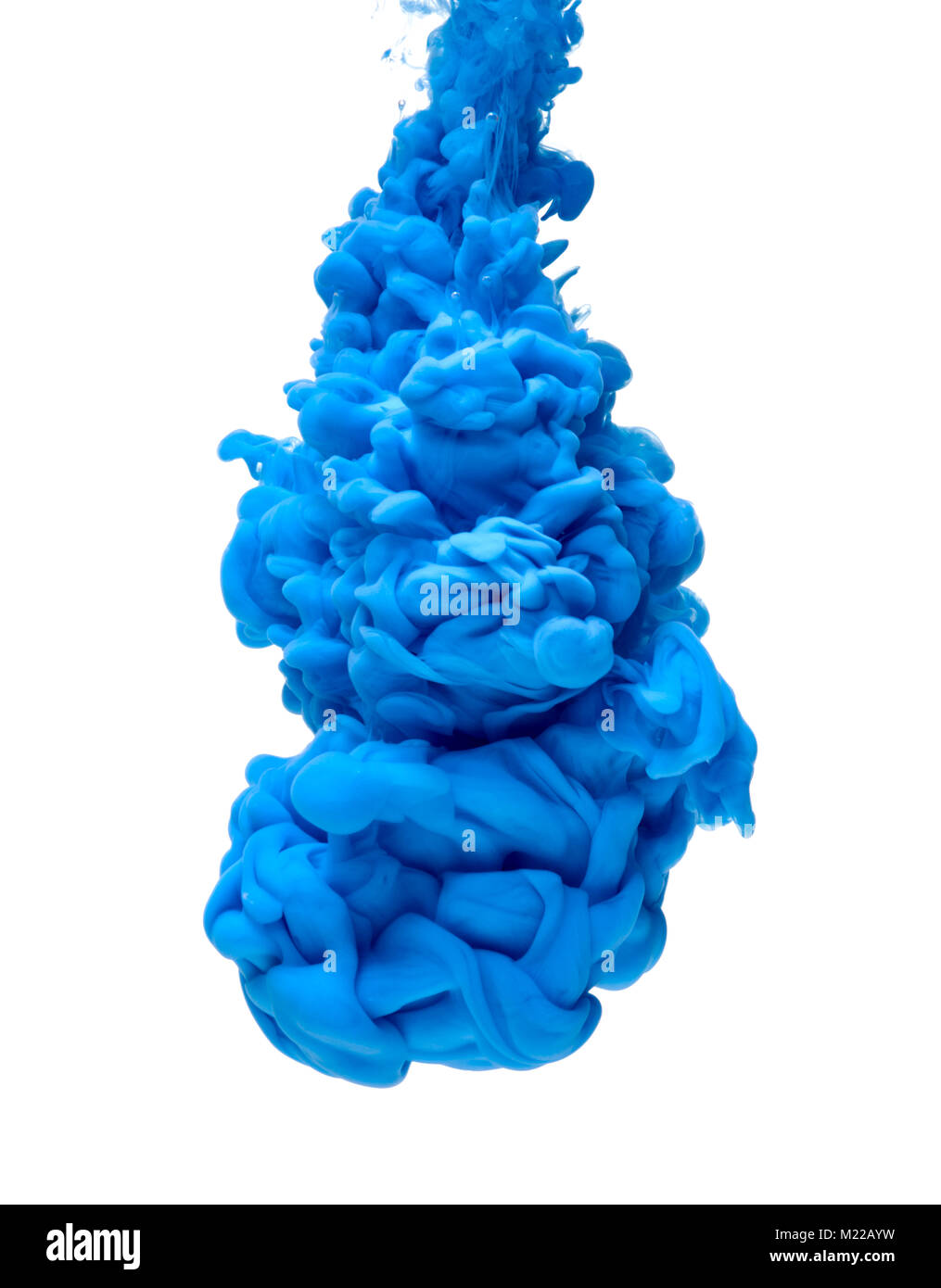 blue color paint pouring in water Stock Photo - Alamy