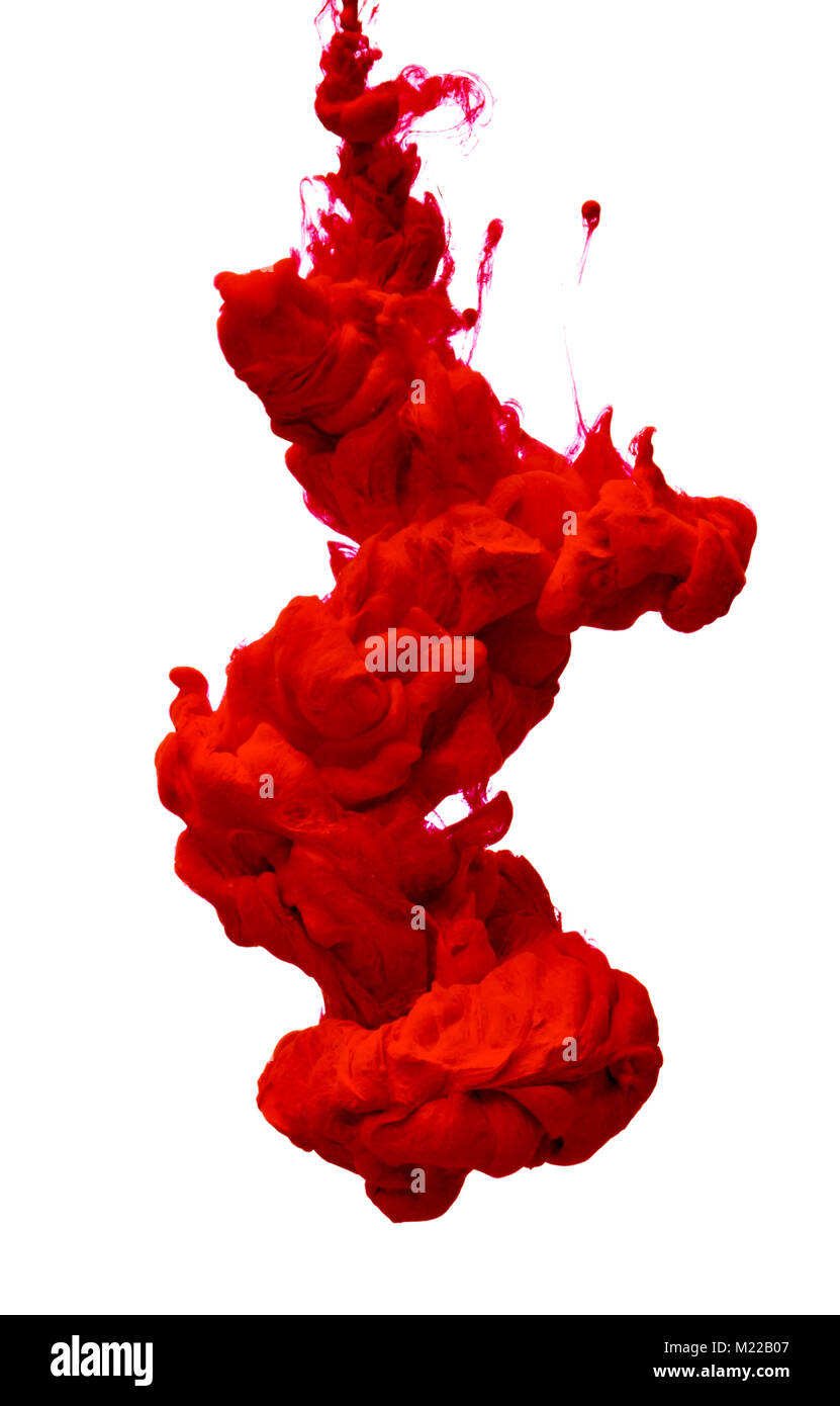 red paint in water Stock Photo - Alamy