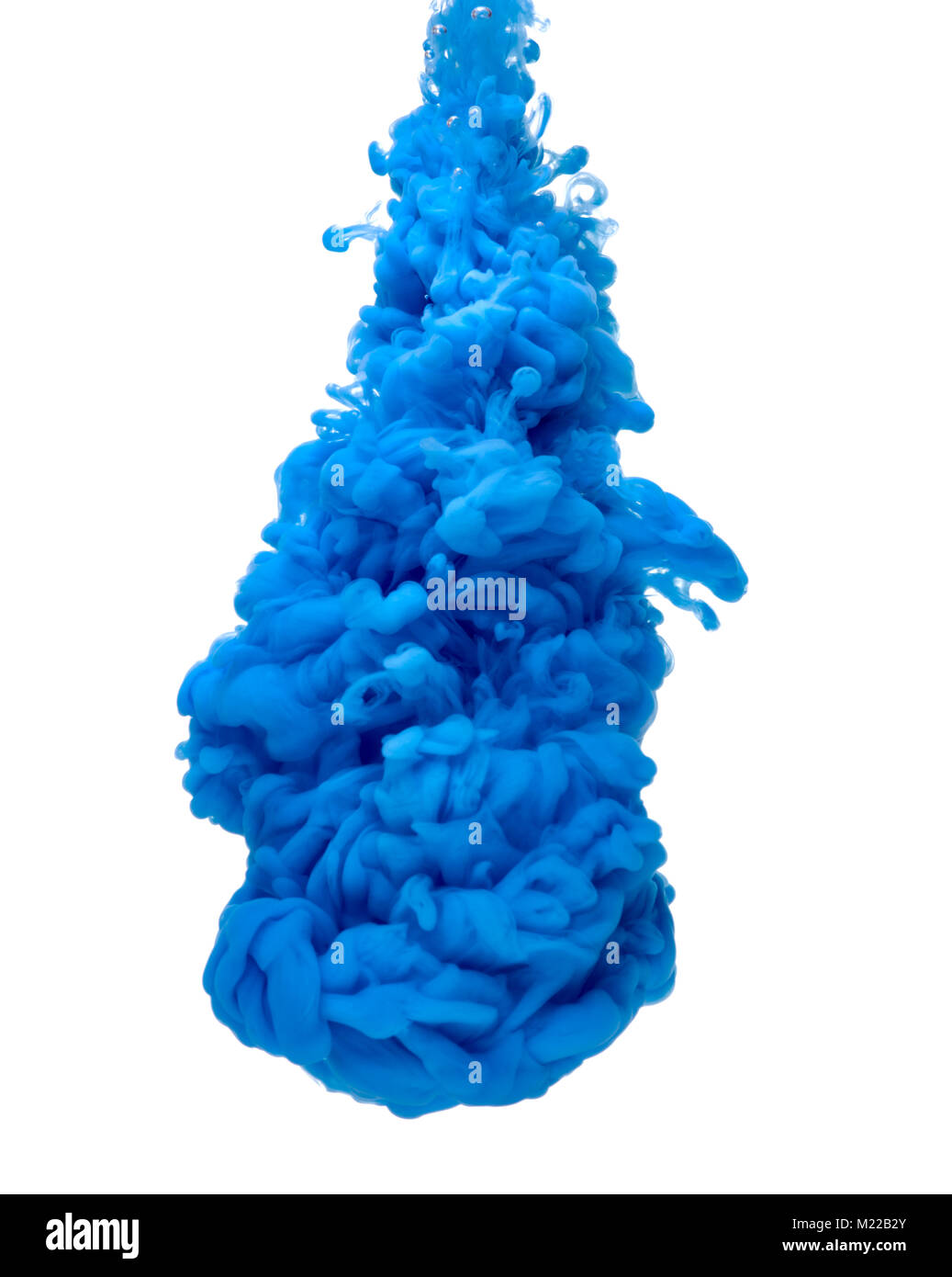 blue color paint pouring in water Stock Photo - Alamy
