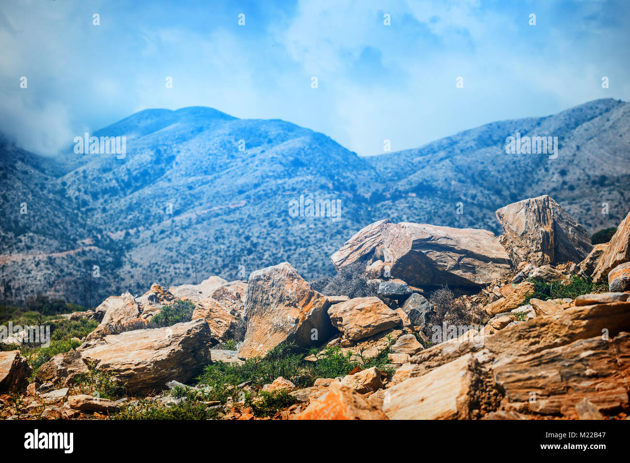 Beautiful mountain landscape of Crete Island, Greece Stock Photo - Alamy
