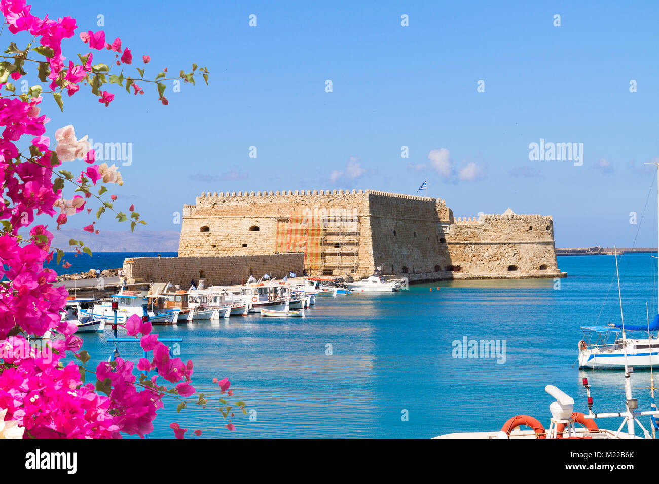 Old harbour and koules castle hi-res stock photography and images - Alamy