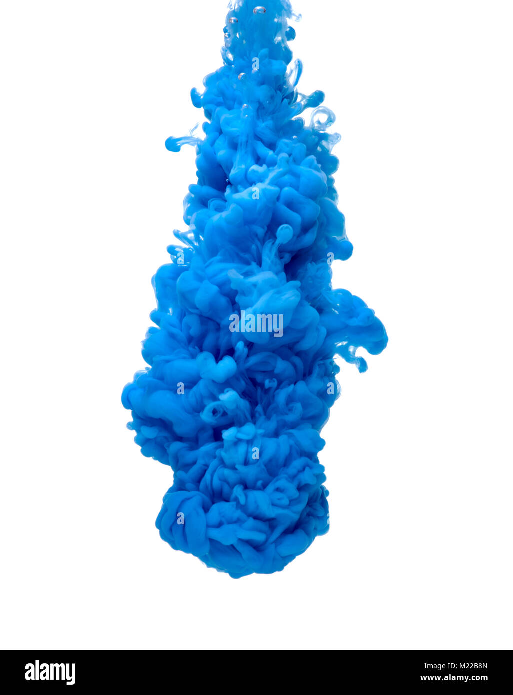 blue color paint pouring in water Stock Photo - Alamy