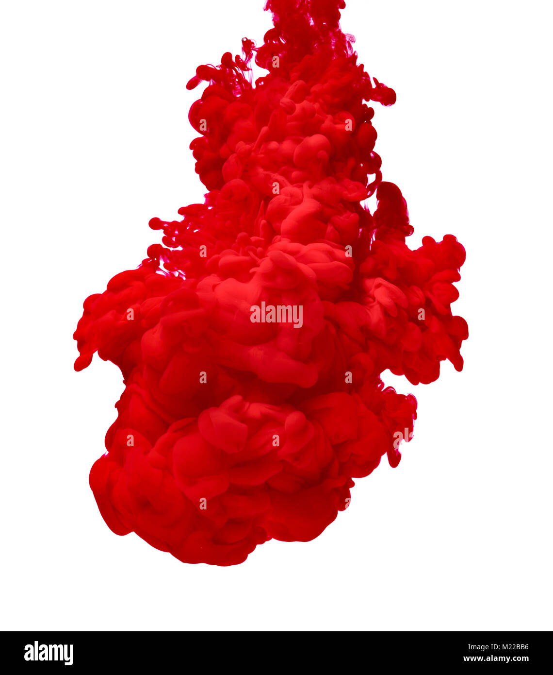 red color paint pouring in water Stock Photo - Alamy
