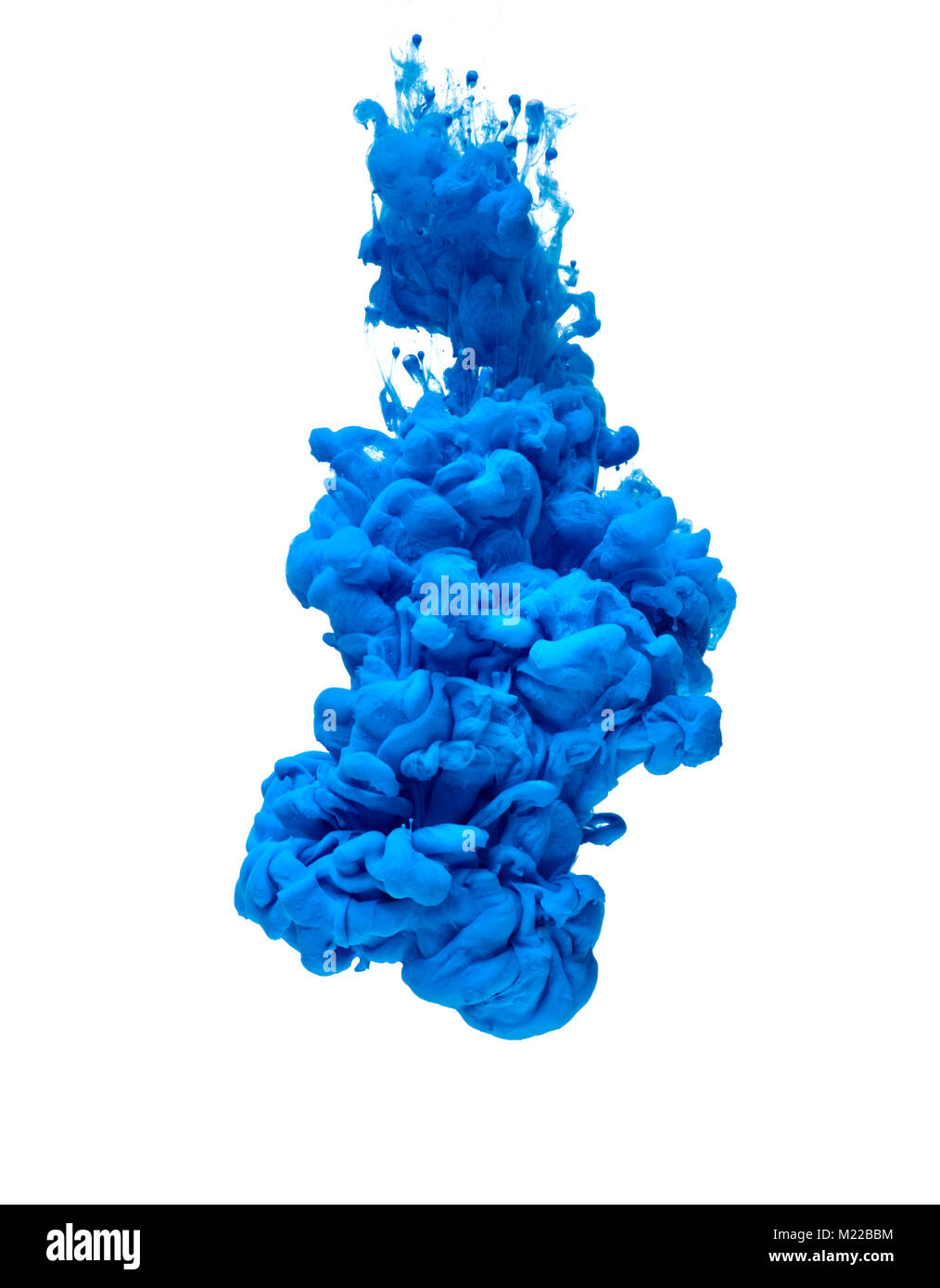blue color paint pouring in water Stock Photo - Alamy