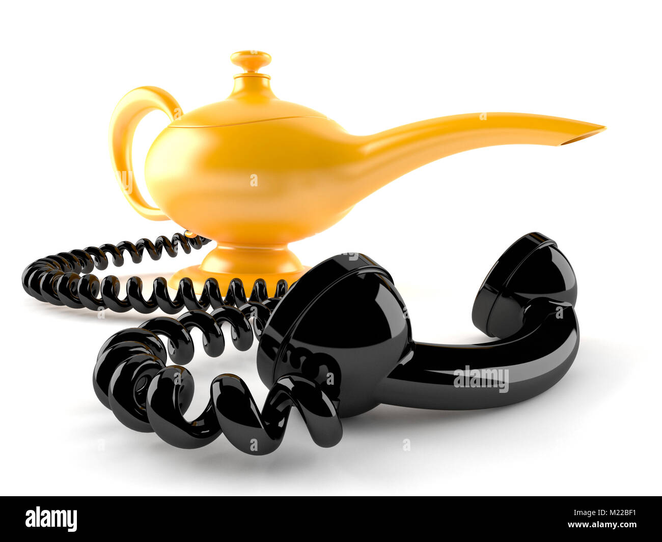Aladdin lamp with computer mouse isolated on white background Stock ...
