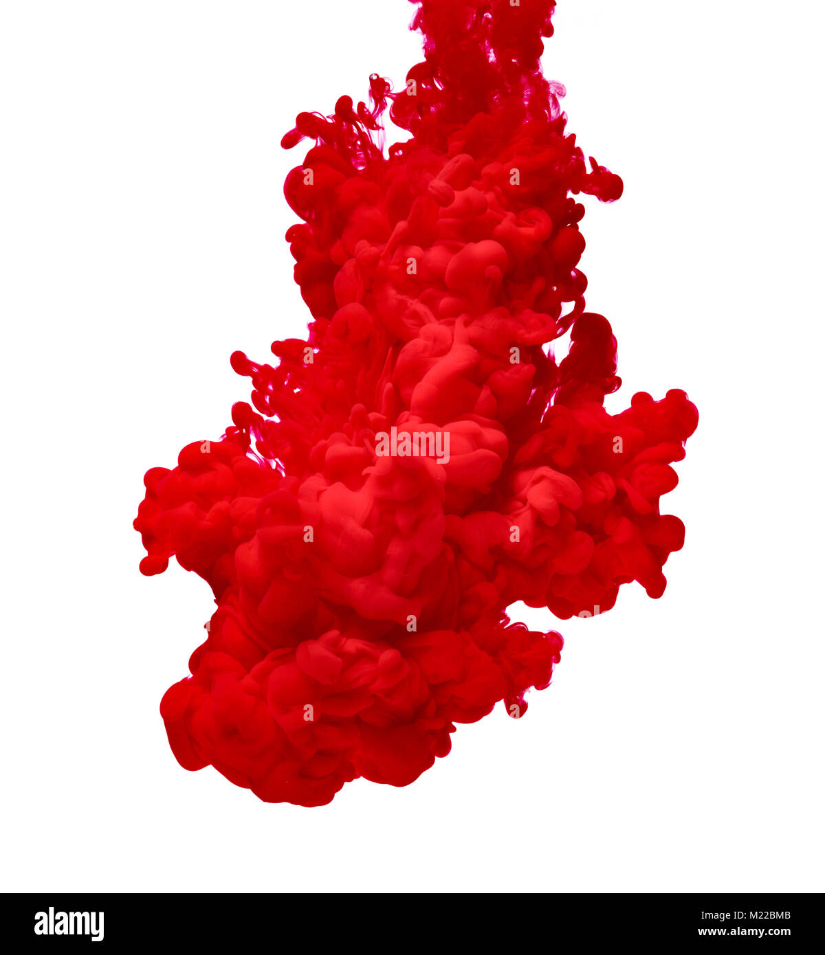 red color paint pouring in water Stock Photo - Alamy