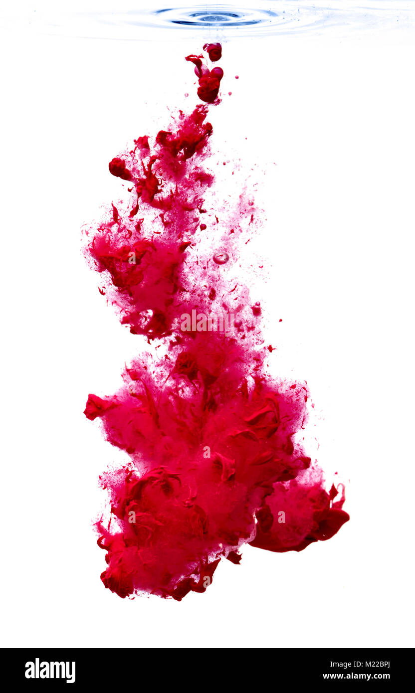 red paint in water Stock Photo - Alamy