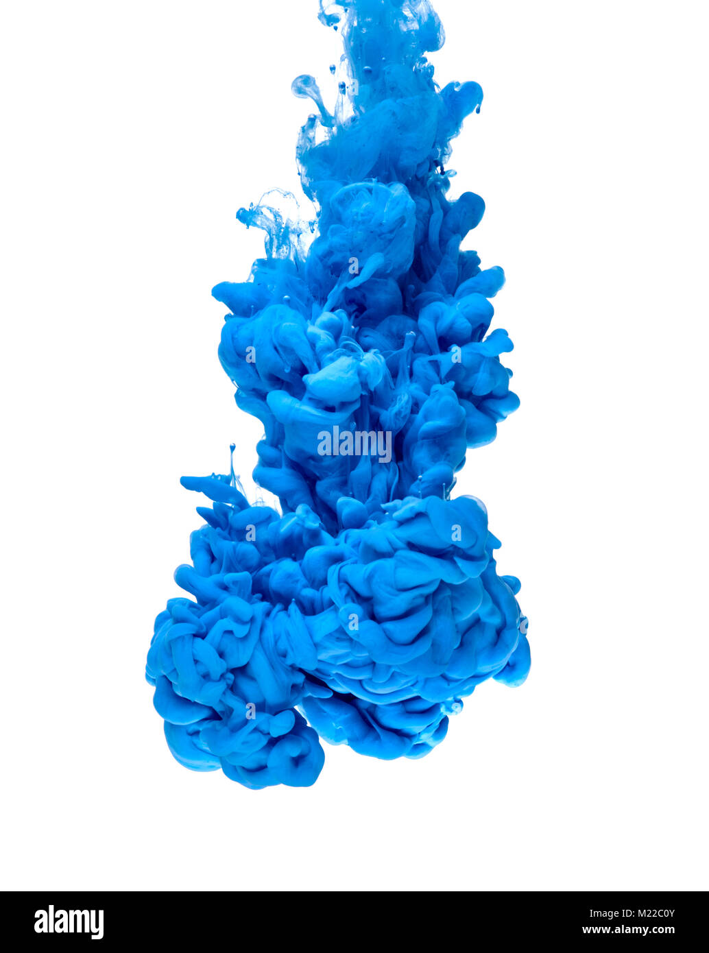blue color paint pouring in water Stock Photo - Alamy