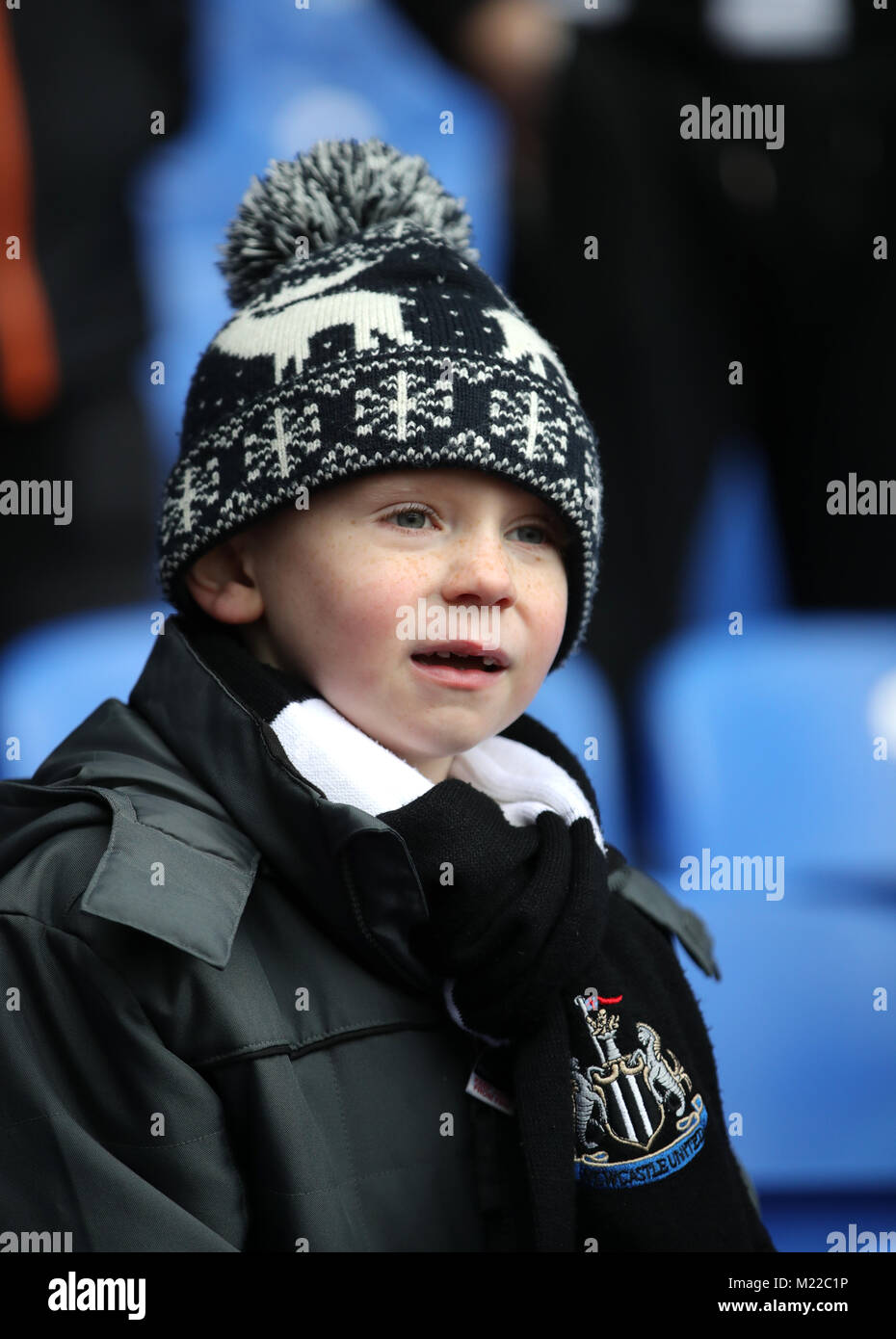 Newcastle United fans in the stands prior to the Premier League match ...