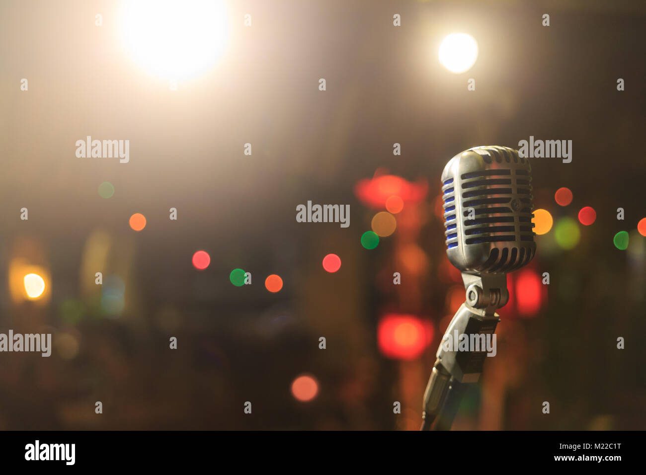 Retro mic on the stage hi-res stock photography and images - Alamy