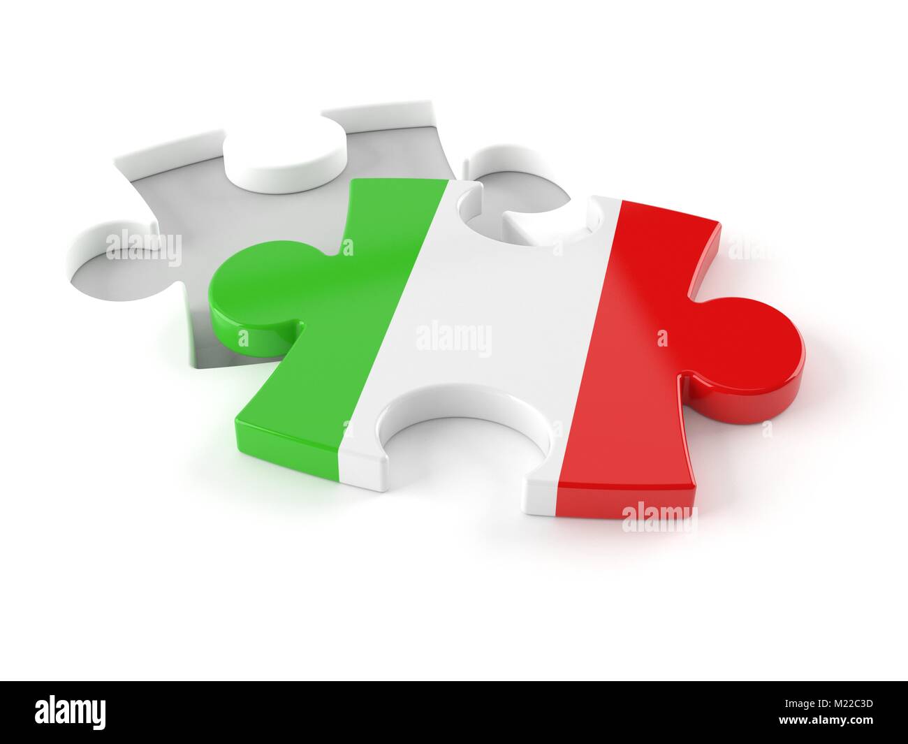 Italian jigsaw isolated on white background Stock Photo - Alamy