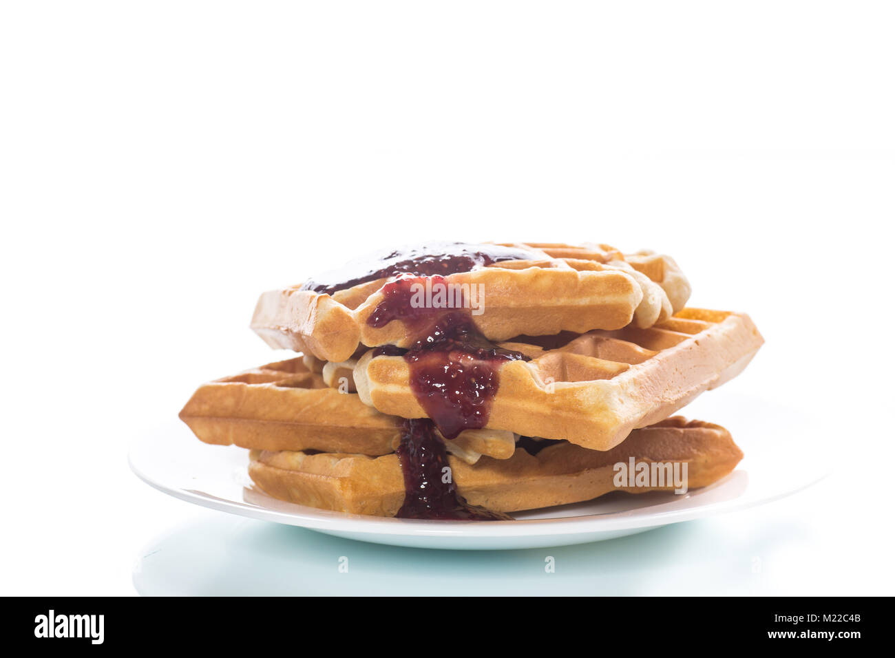 Belgian waffles strawberry jam hi-res stock photography and images - Alamy