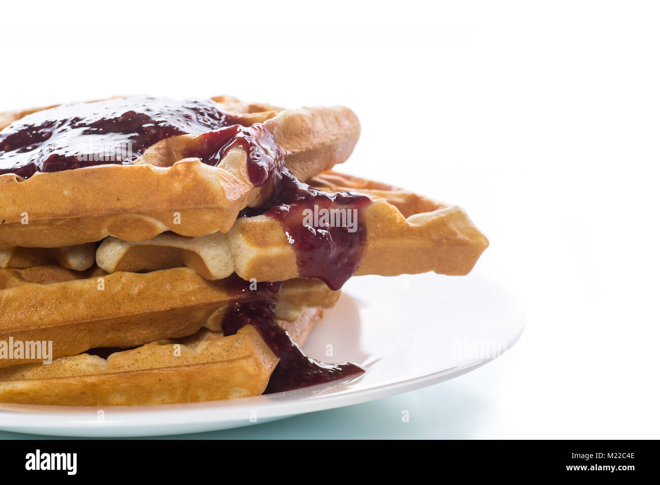 Belgian waffles strawberry jam hi-res stock photography and images - Alamy