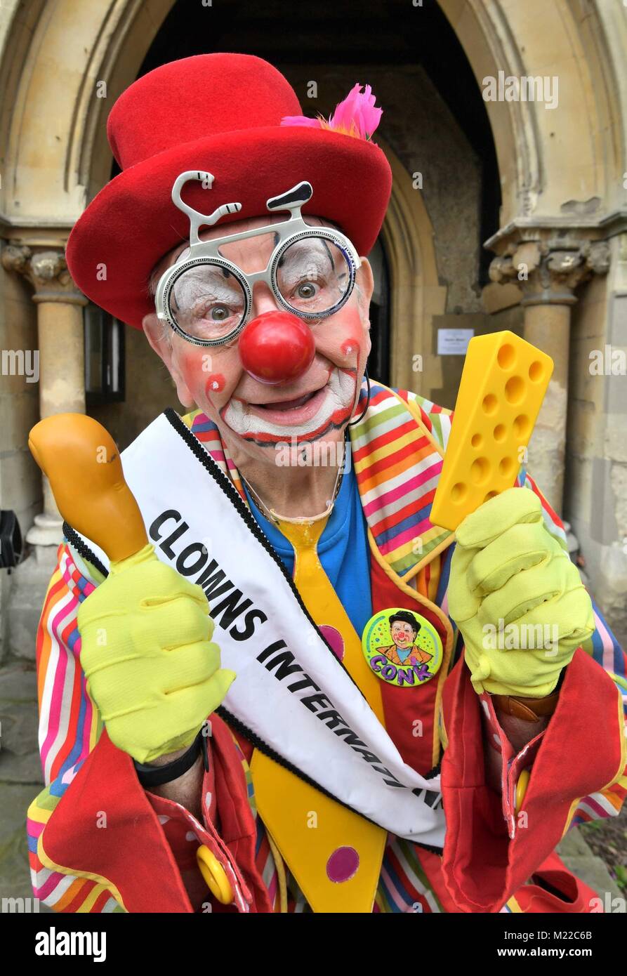 Conk the clown attends the Clowns International annual Joseph Grimaldi ...