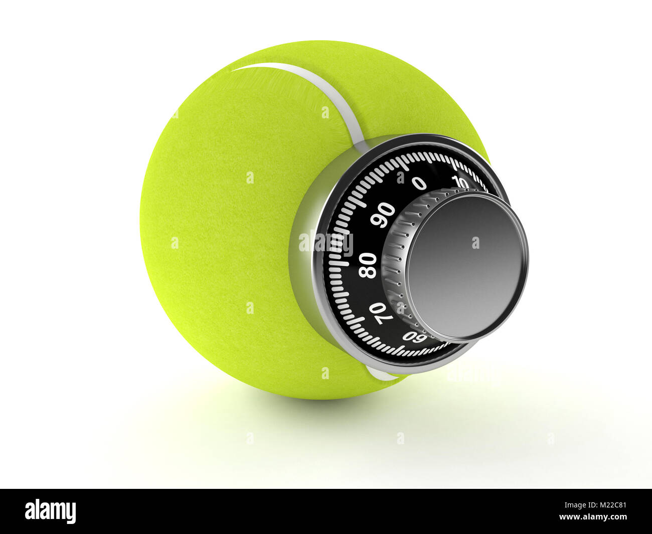 Tennis ball with combination lock isolated on white background Stock ...