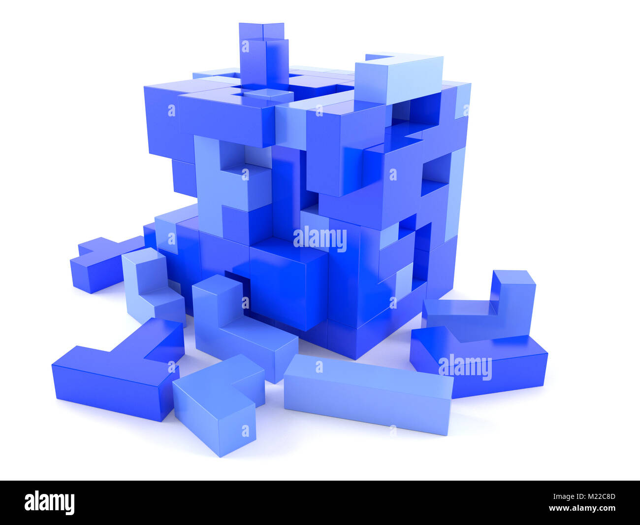 Cube concept isolated on white background Stock Photo - Alamy
