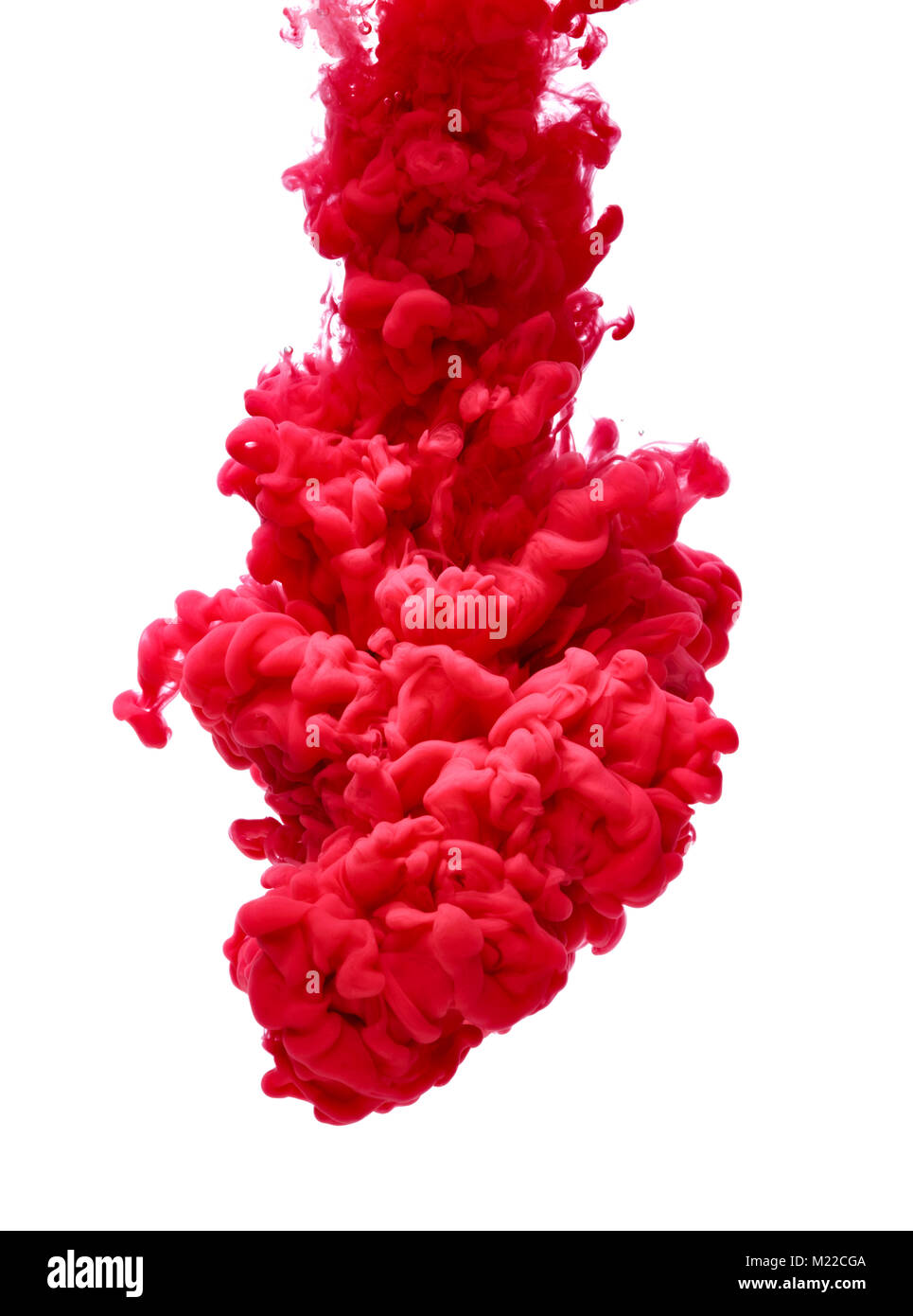 red color paint pouring in water Stock Photo - Alamy