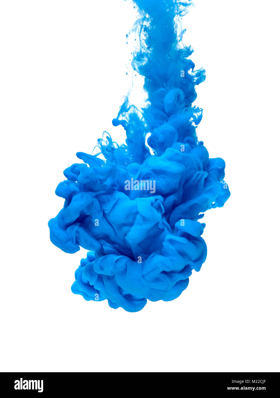 blue color paint pouring in water Stock Photo - Alamy
