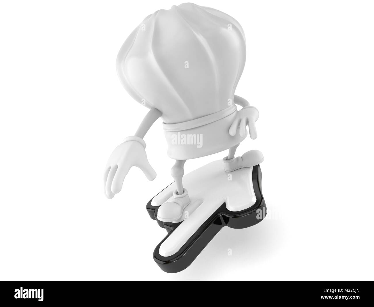 Chef character with cursor isolated on white background Stock Photo - Alamy