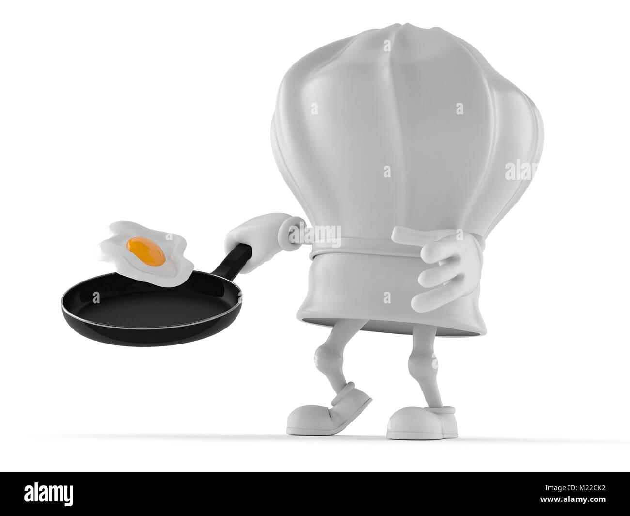 Chef character with frying pan isolated on white background Stock Photo ...