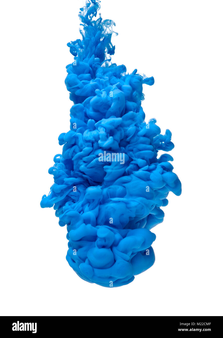 blue color paint pouring in water Stock Photo - Alamy