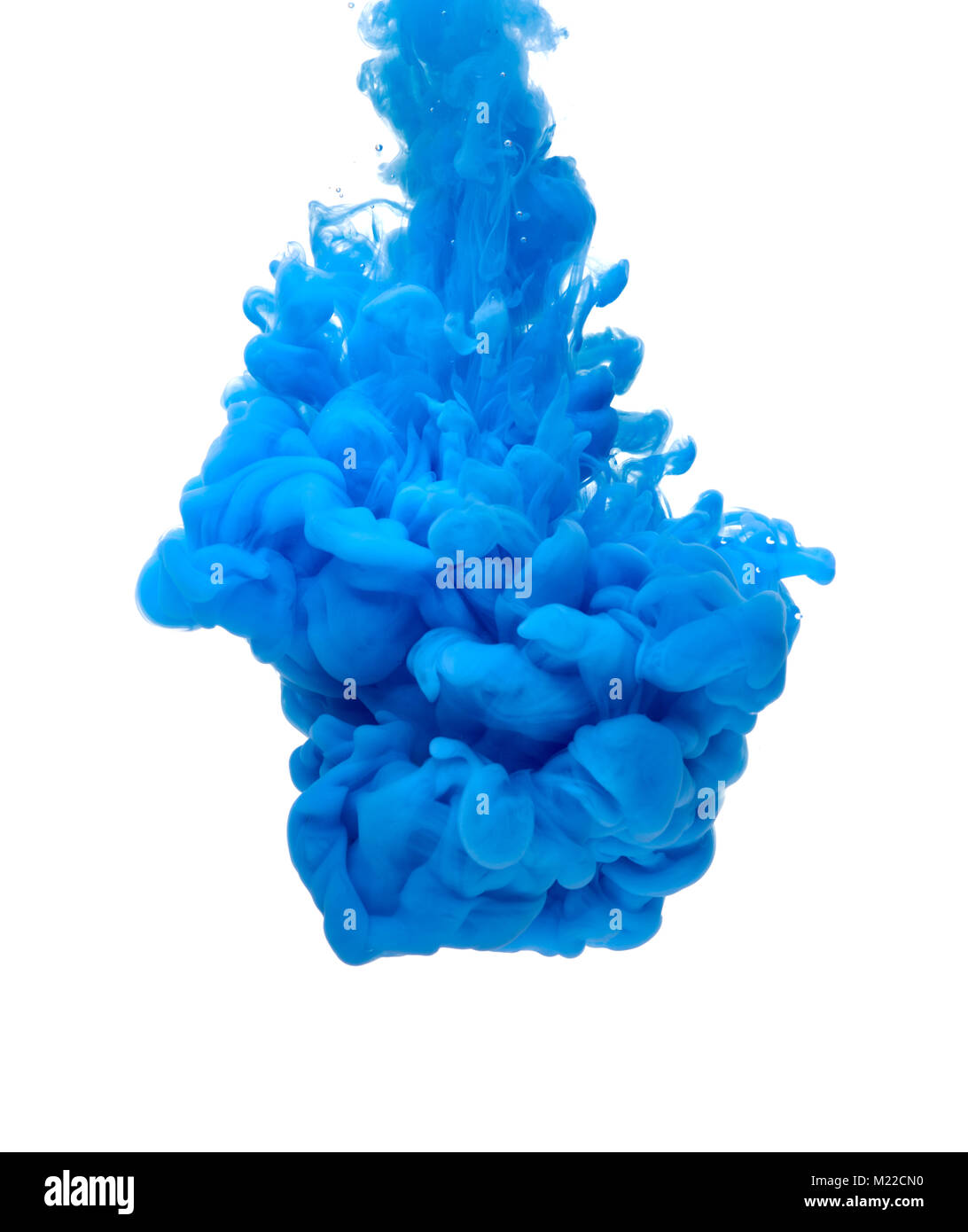 blue color paint pouring in water Stock Photo - Alamy