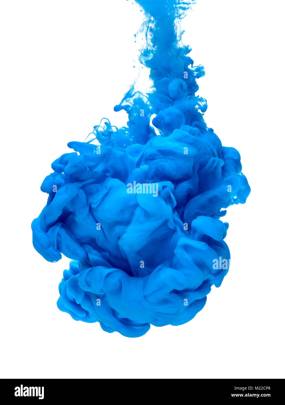 blue color paint pouring in water Stock Photo - Alamy
