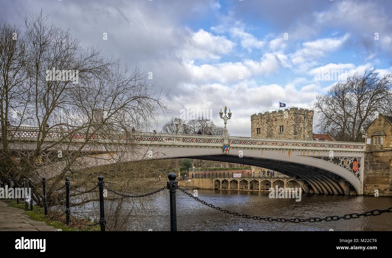 The 19th Century Lendal Bridge in York. Made of iron and spanning the ...