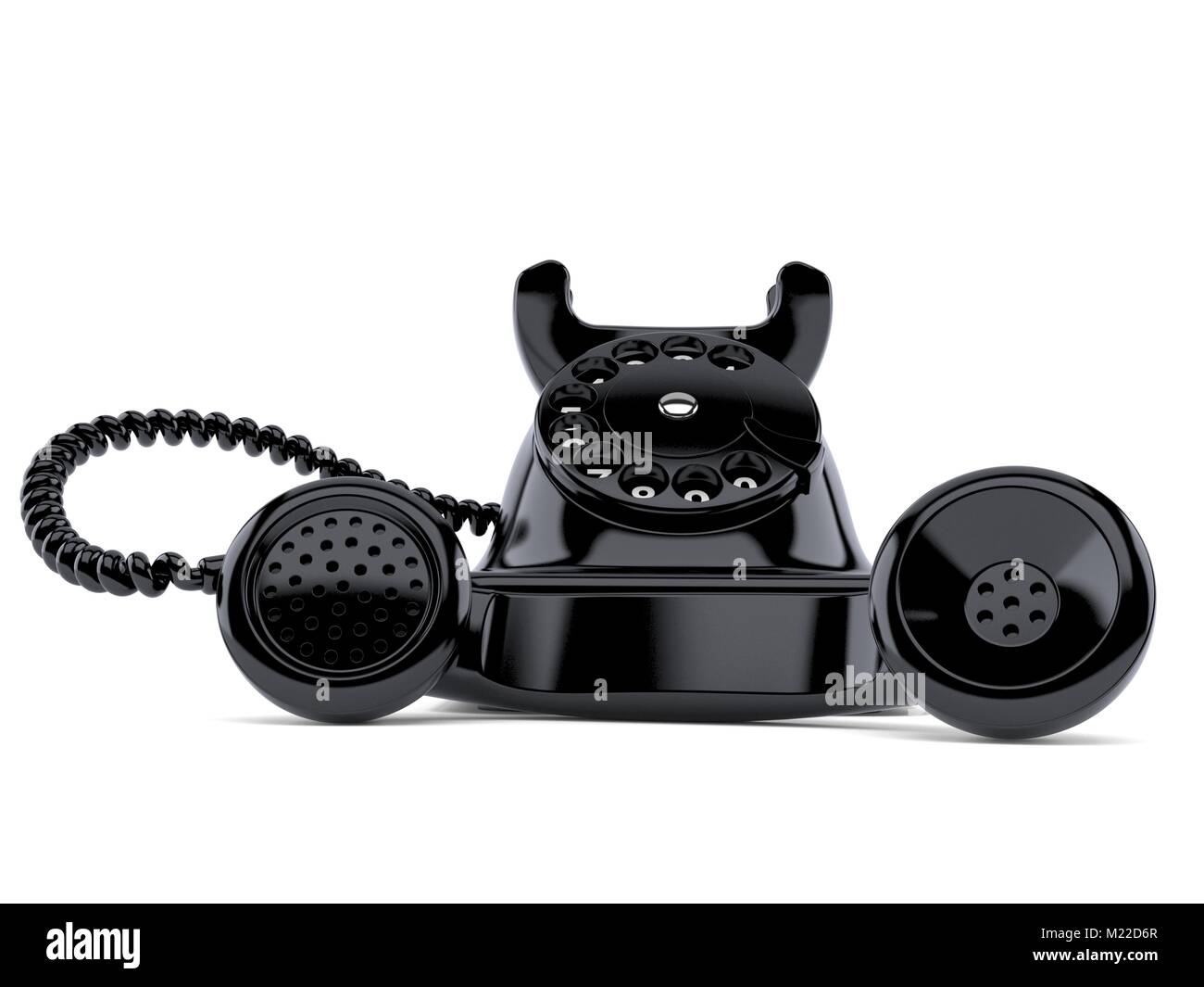 Old telephone isolated on white background Stock Photo - Alamy