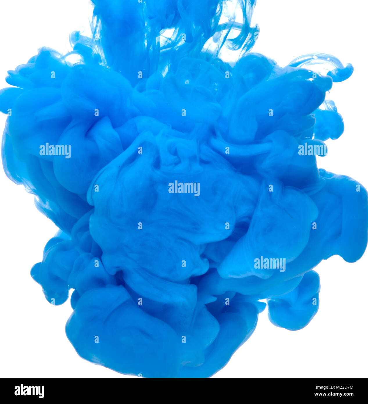 blue color paint pouring in water Stock Photo - Alamy