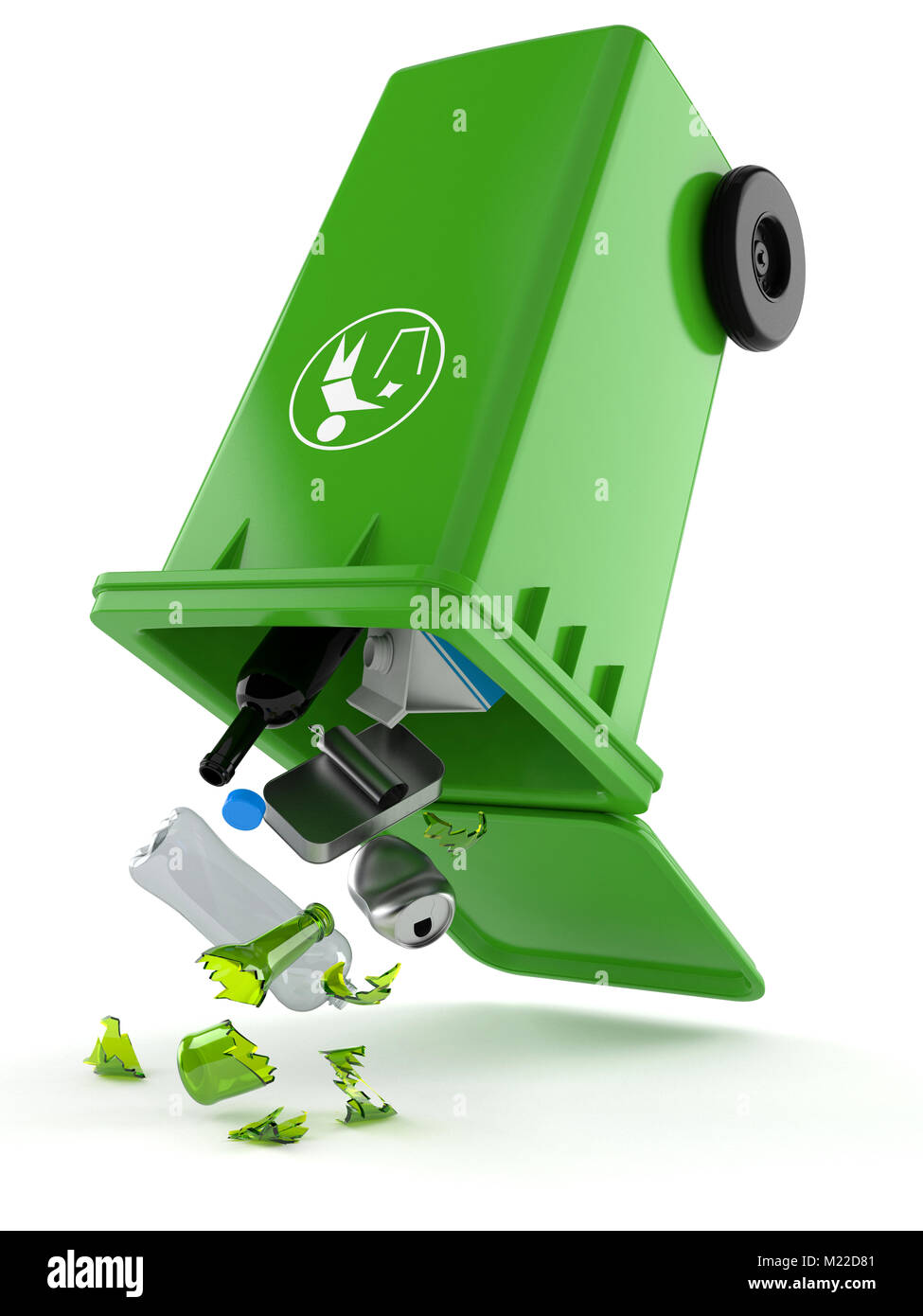 Plastic trashcan isolated on white background Stock Photo - Alamy