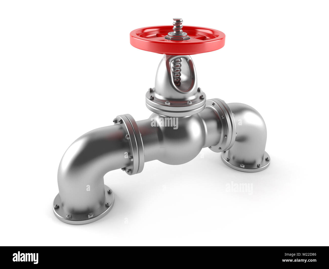 Valve with pipe isolated on white background Stock Photo - Alamy
