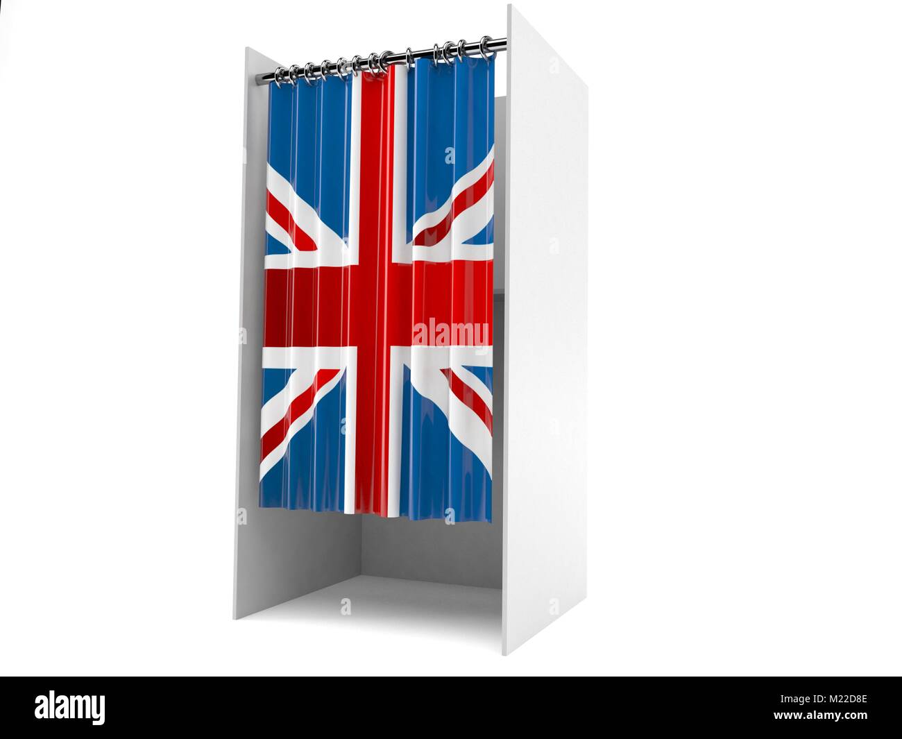 Vote cabinet with UK flag isolated on white background Stock Photo - Alamy