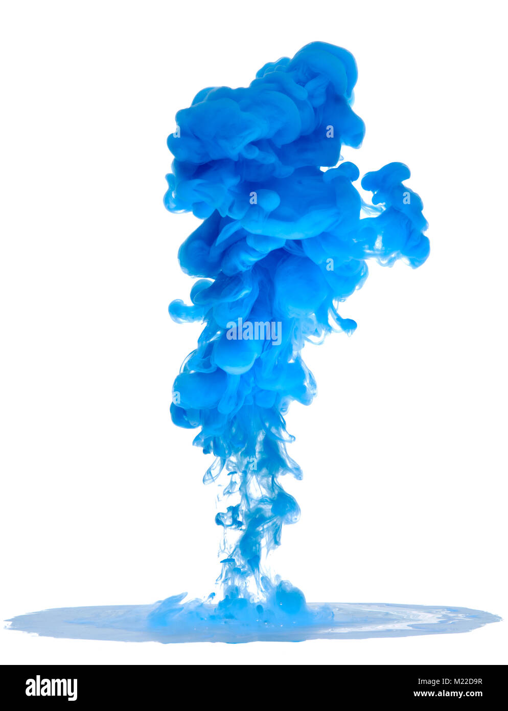 blue color paint pouring in water Stock Photo - Alamy