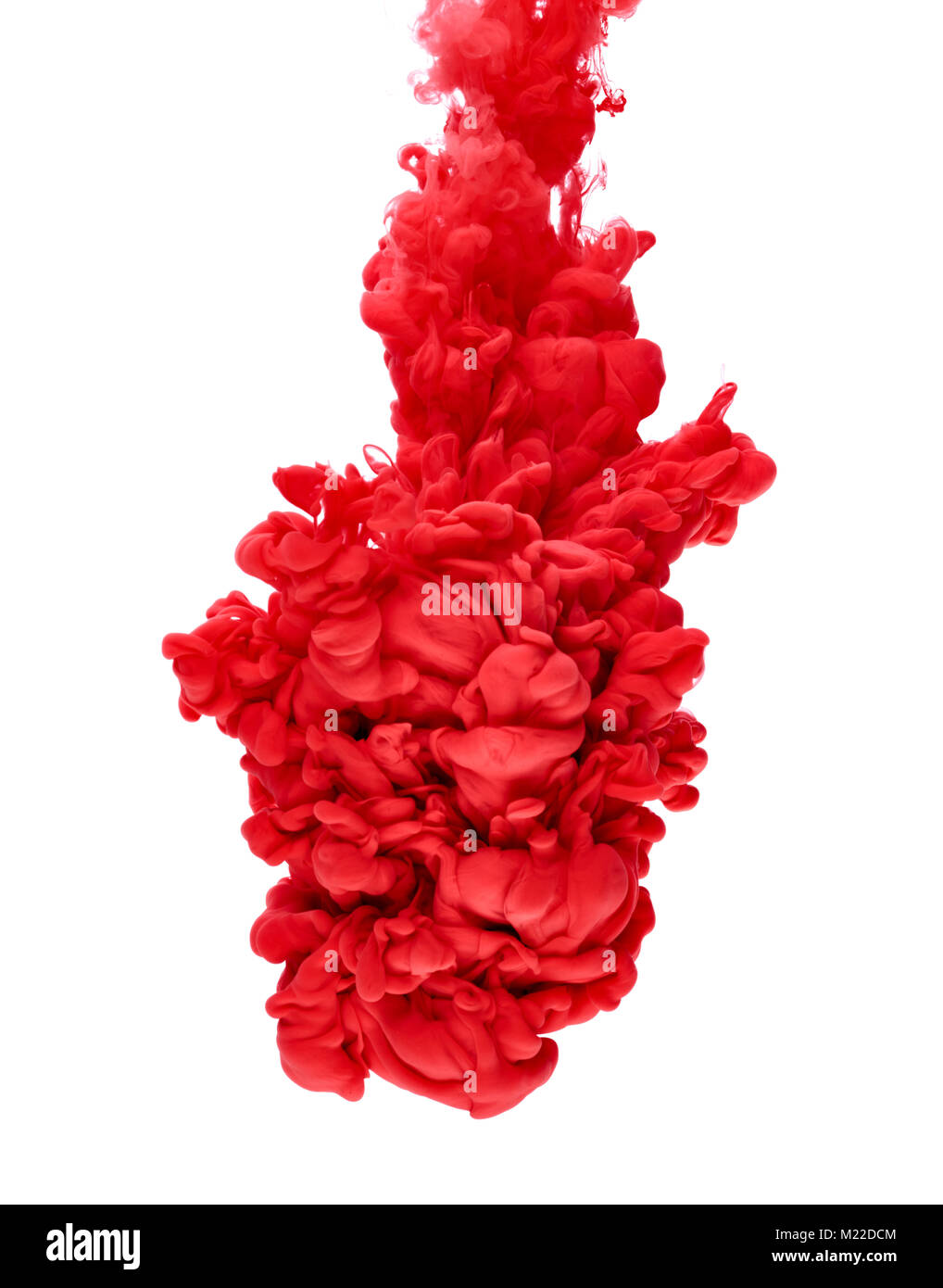 red color paint pouring in water Stock Photo - Alamy