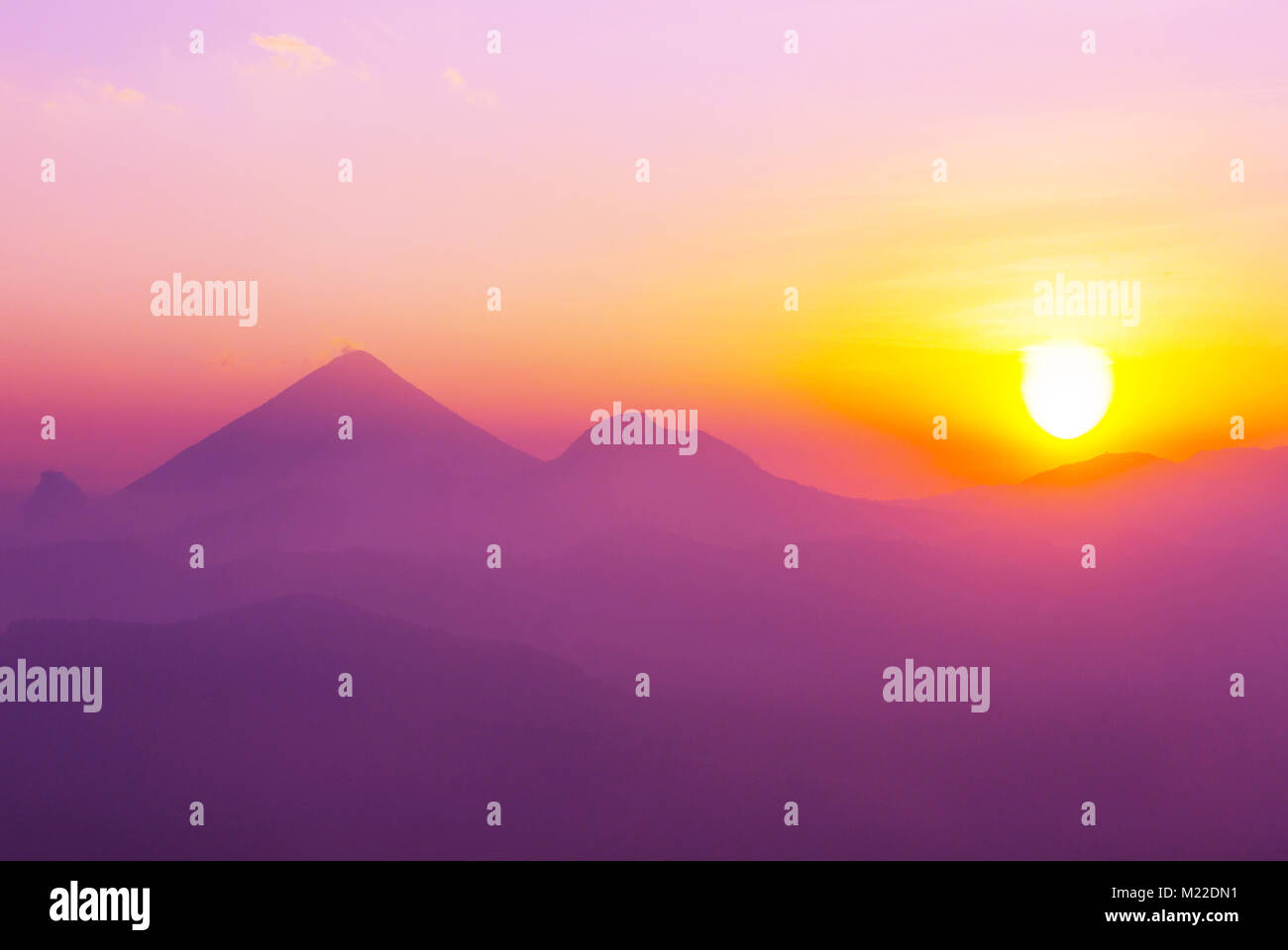 Beautiful volcanoes landscapes in Guatemala, Central America Stock ...