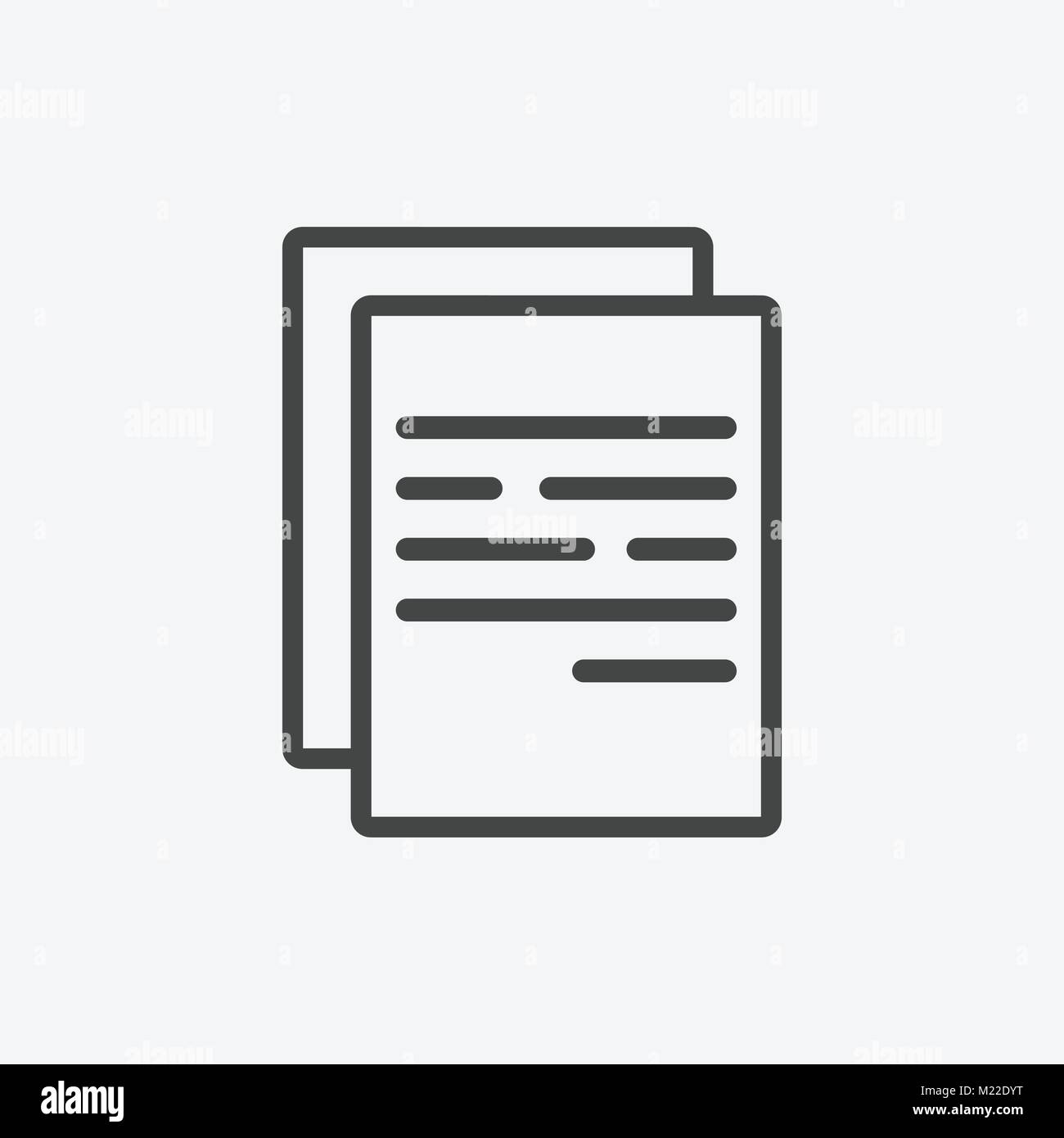 Document icon vector flat illustration. Isolated documents symbol ...