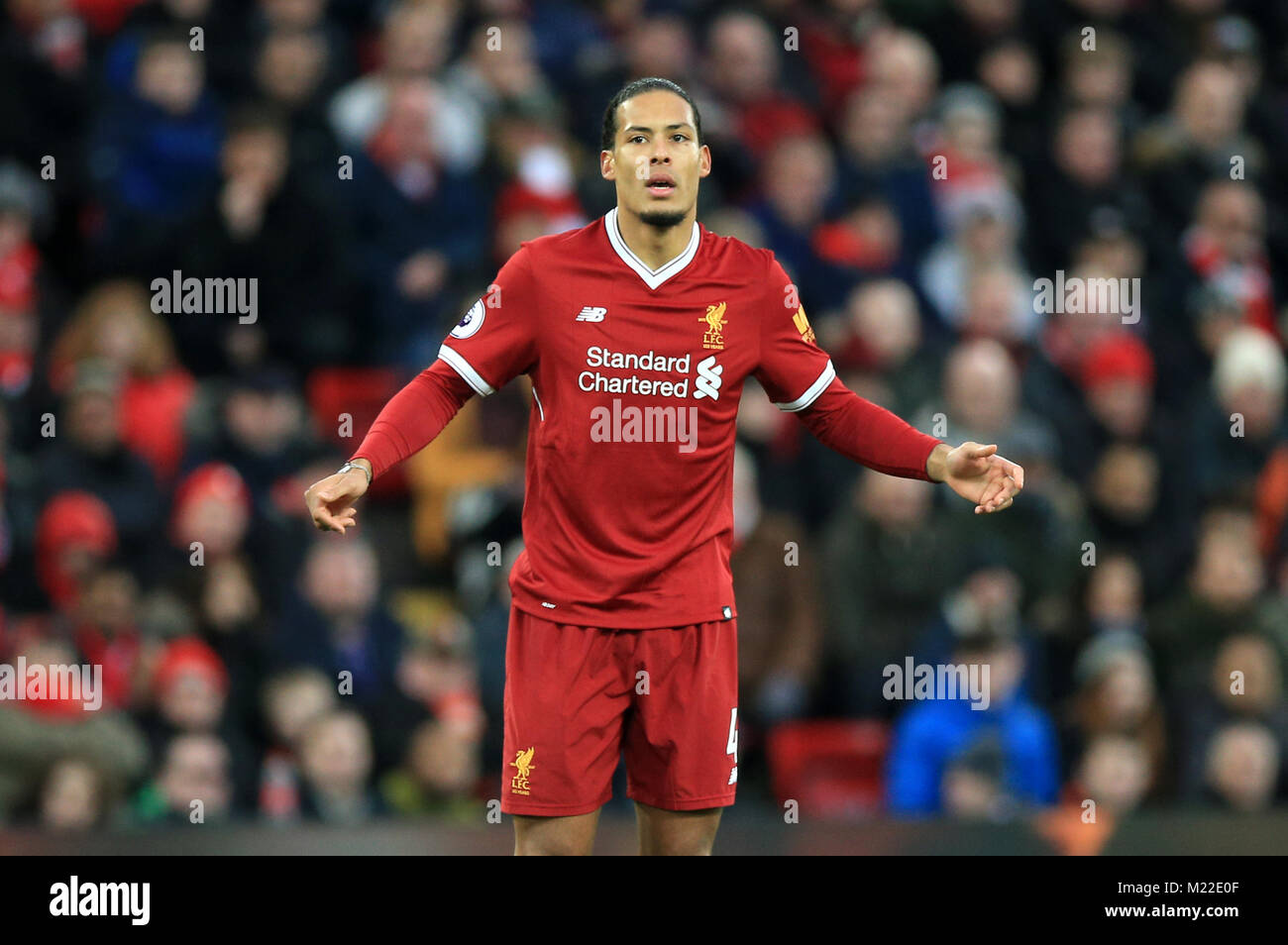Liverpool's Virgil van Dijk during the Premier League match at Anfield ...