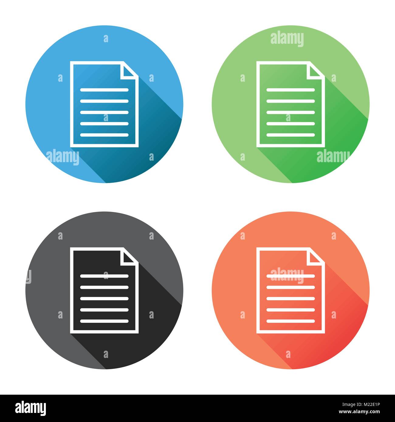 Document icon vector flat illustration. Isolated documents symbol ...