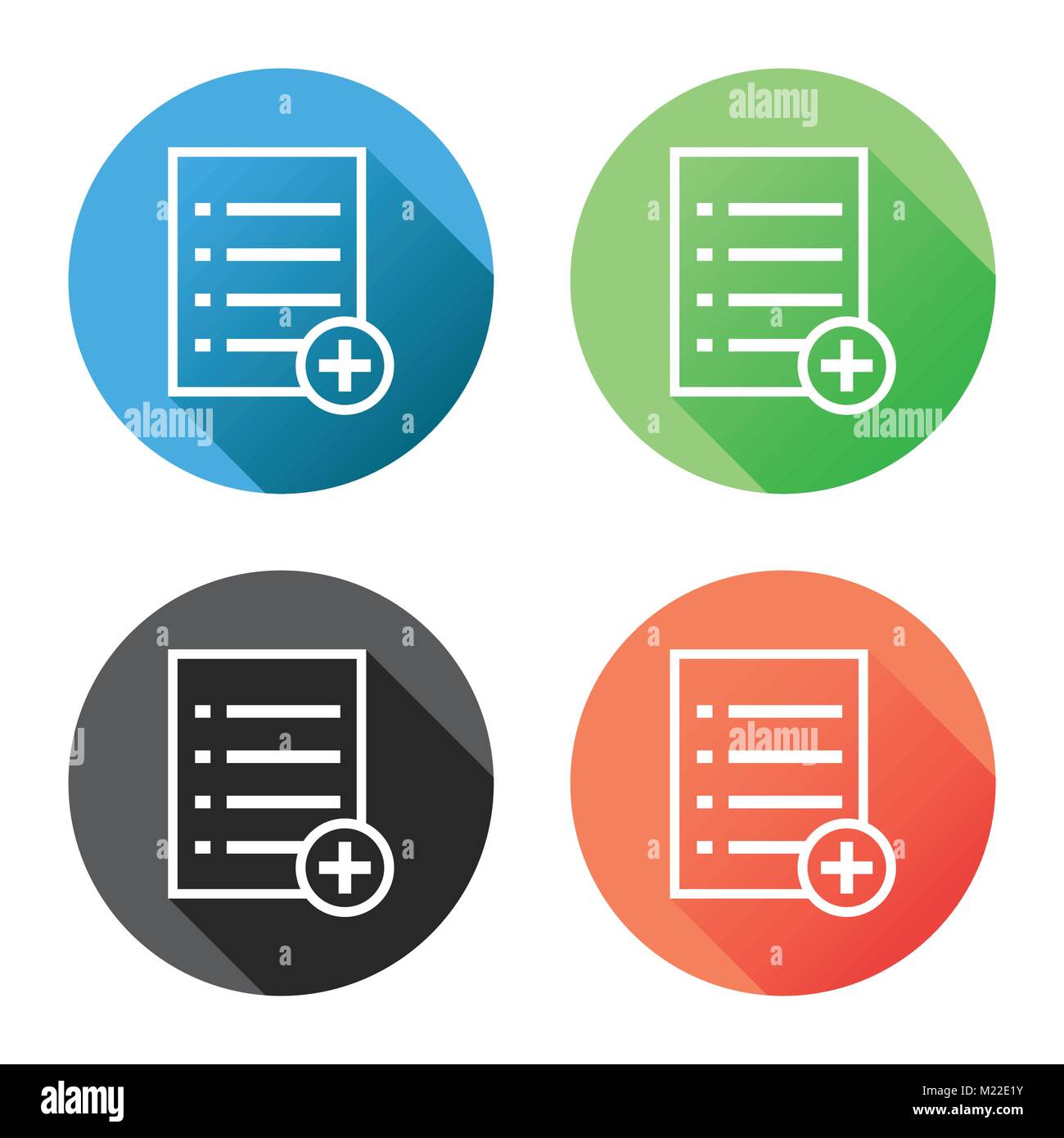 Add list document icon vector flat illustration. Isolated documents ...