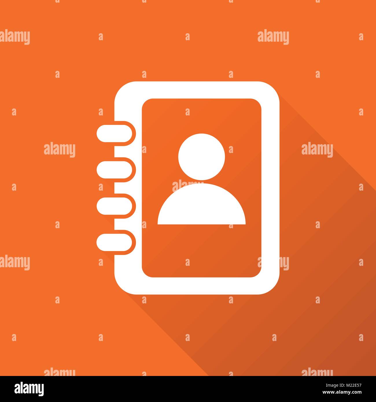 Address book icon with long shadow. Contact note flat vector ...